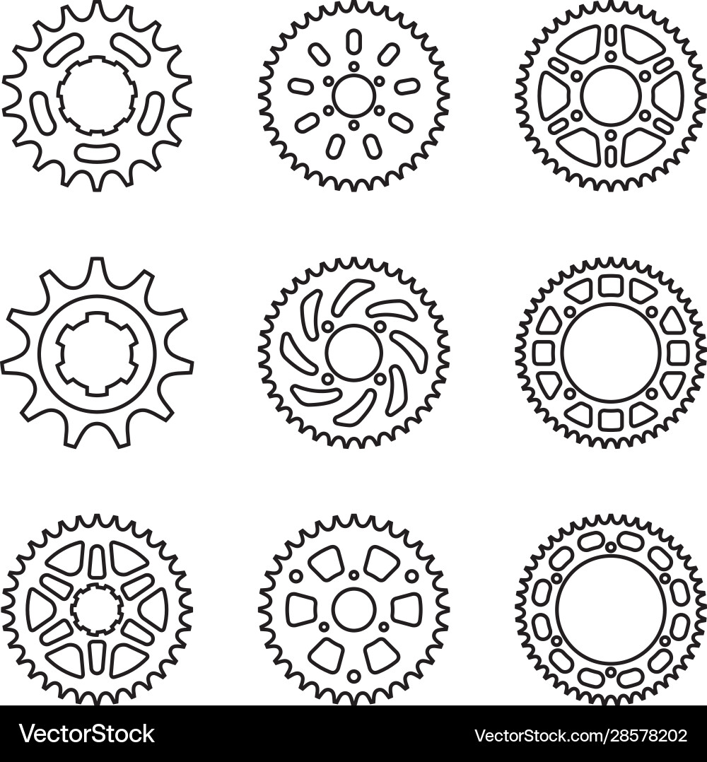 Motorcycle Sprocket & Wheel Parts Royalty Free Vector