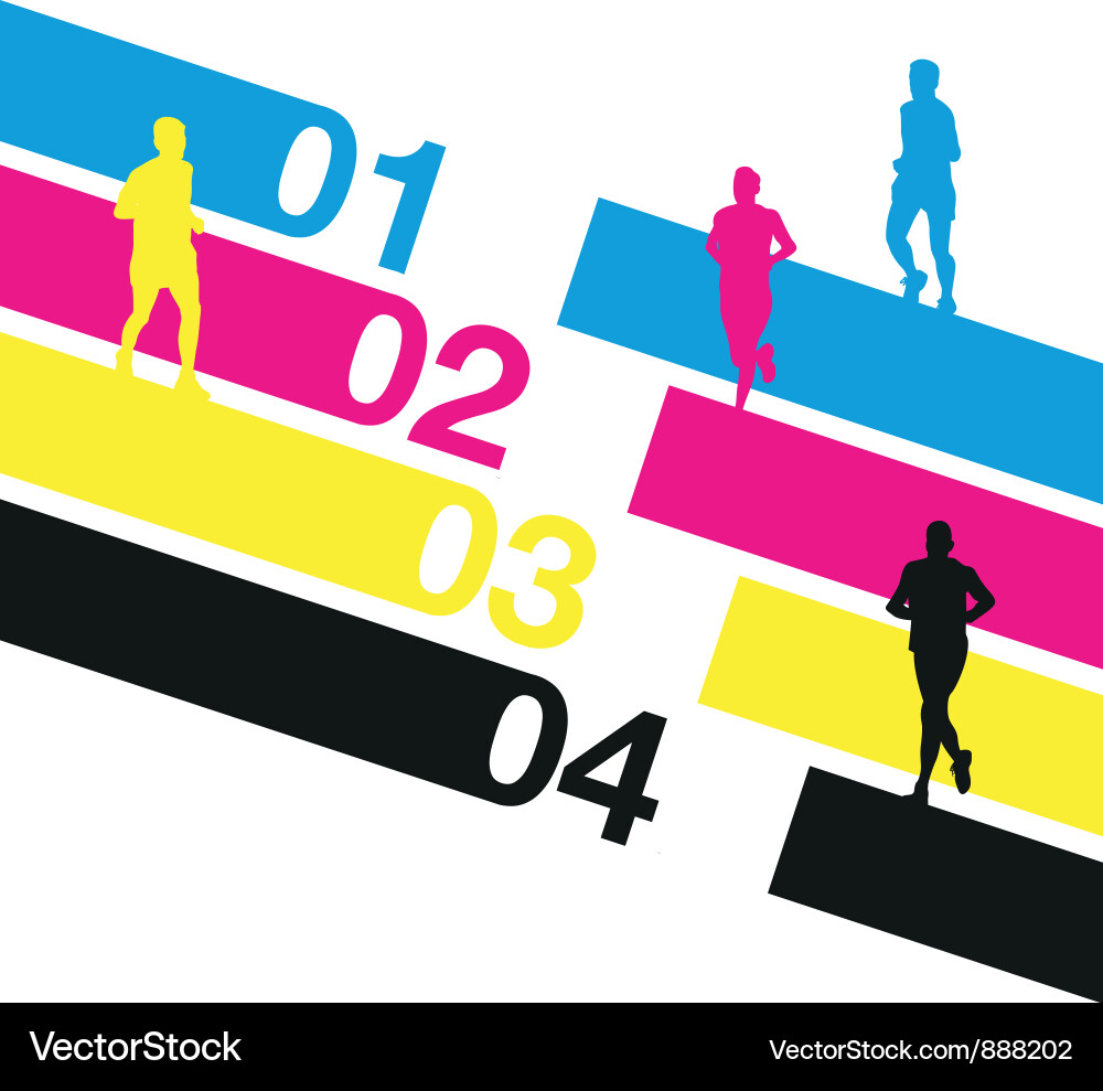 Runners numbers Royalty Free Vector Image - VectorStock