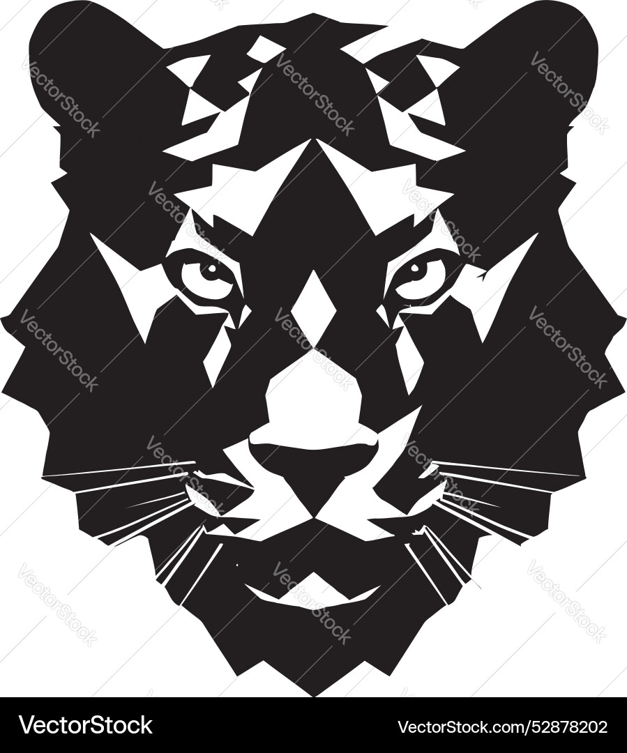 Silhouette of a graceful predator geometric Vector Image