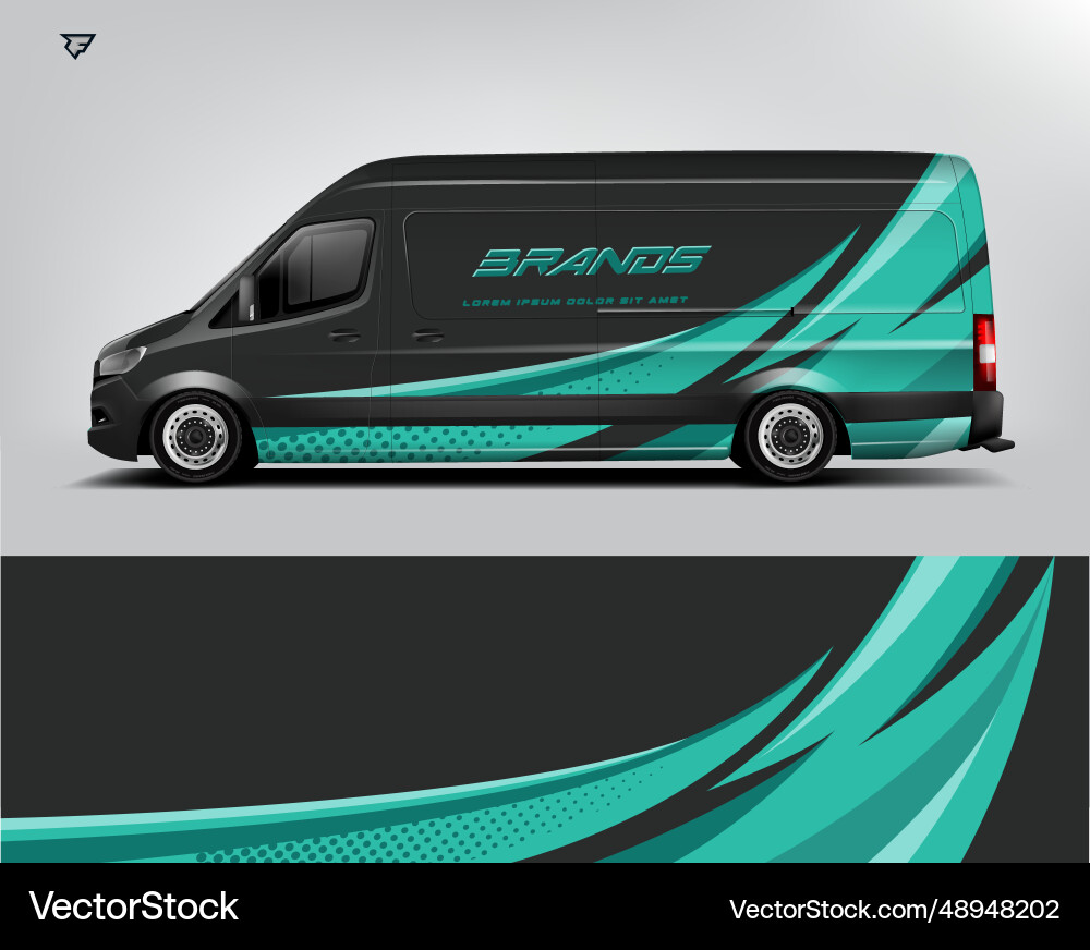 Van wrap design abstract geometric Royalty Free Vector Image