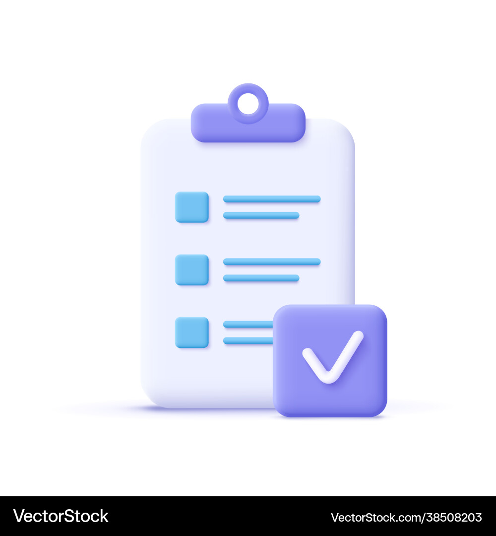 Assignment done icon clipboard checklist symbol Vector Image