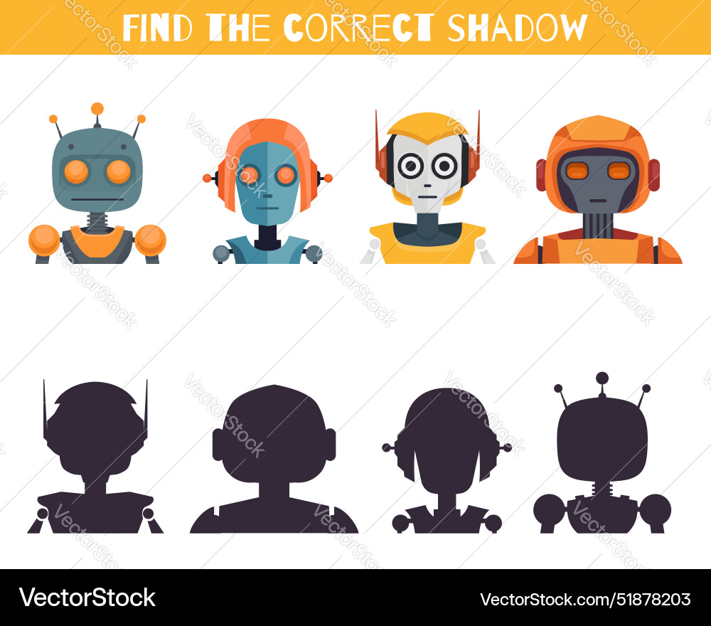 Card game template find the right shadows Vector Image