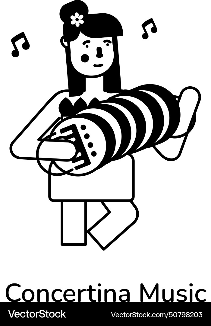 Concertina music Royalty Free Vector Image - VectorStock