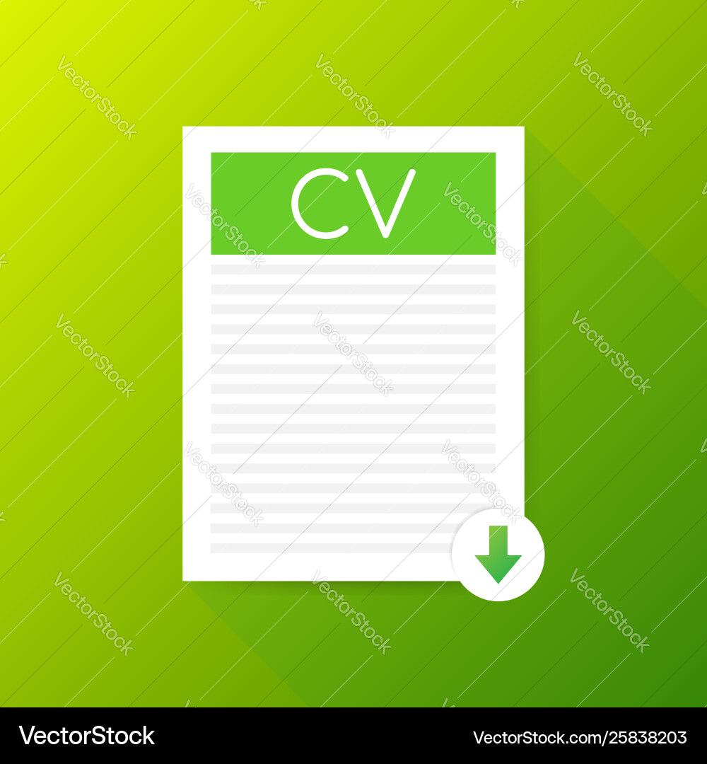 Download cv button downloading document concept Vector Image
