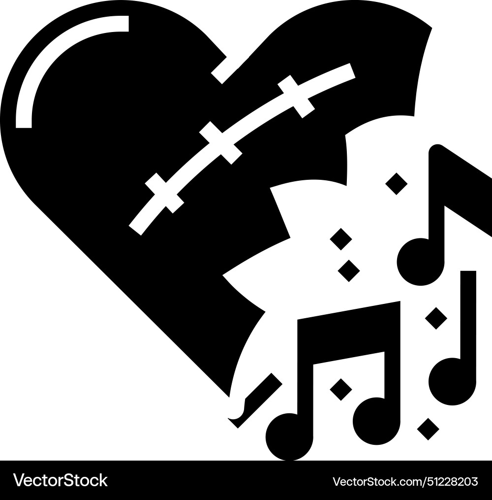 Emo music glyph icon Royalty Free Vector Image