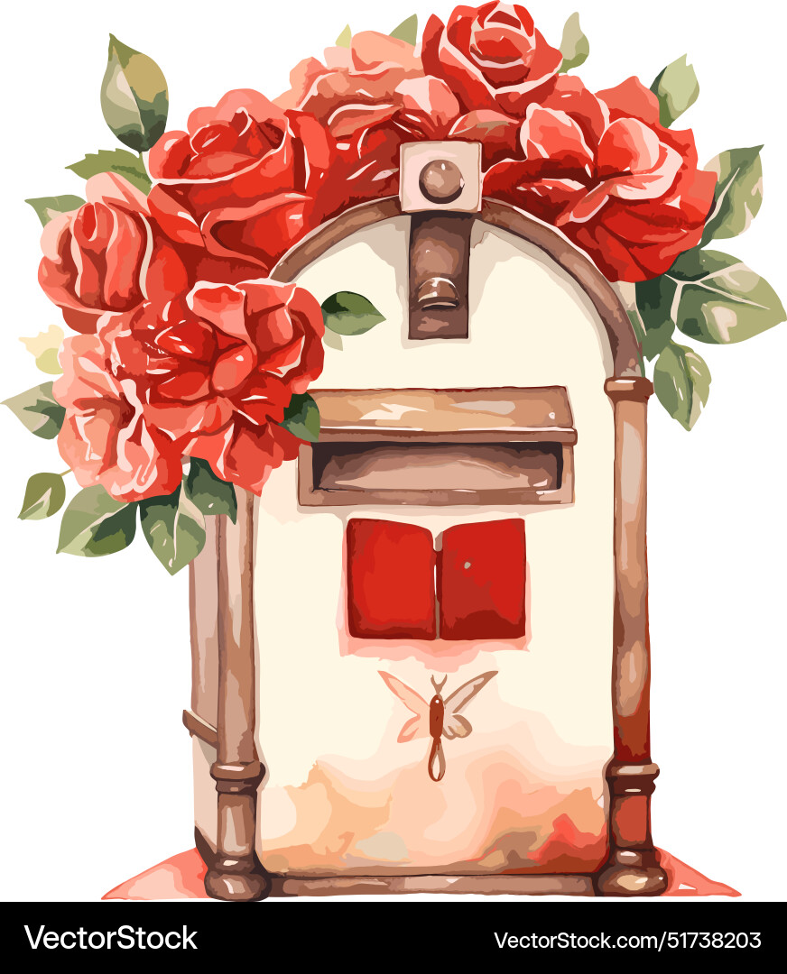 Mailbox valentines day clipart Royalty Free Vector Image
