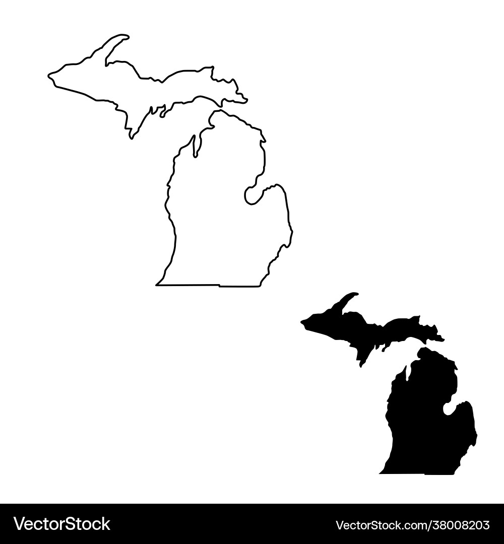 Michigan Scribble Map Sketch Royalty Free Vector Image