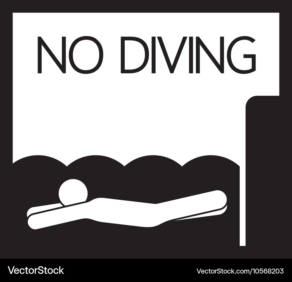No diving and jumping sign Royalty Free Vector Image