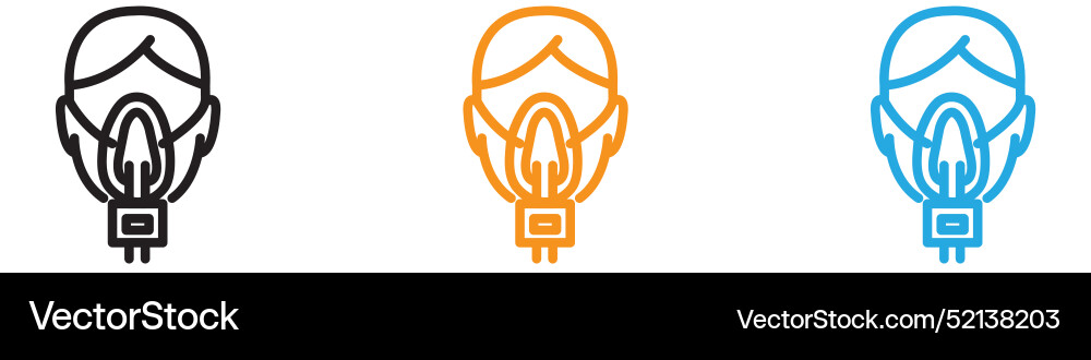 Person with oxygen mask logo set collection Vector Image