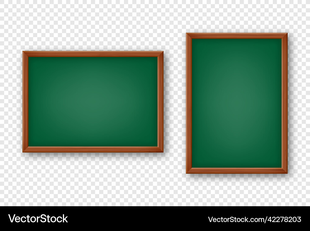 Realistic blank chalkboard in a wooden frame Vector Image