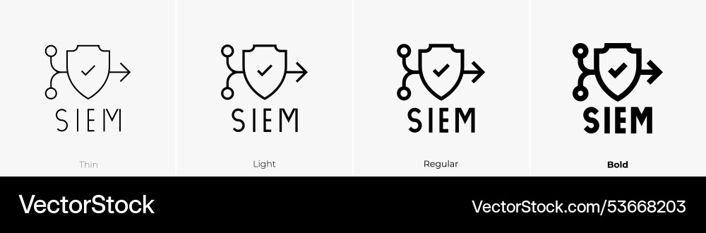 Siem icon thin light regular and bold style Vector Image