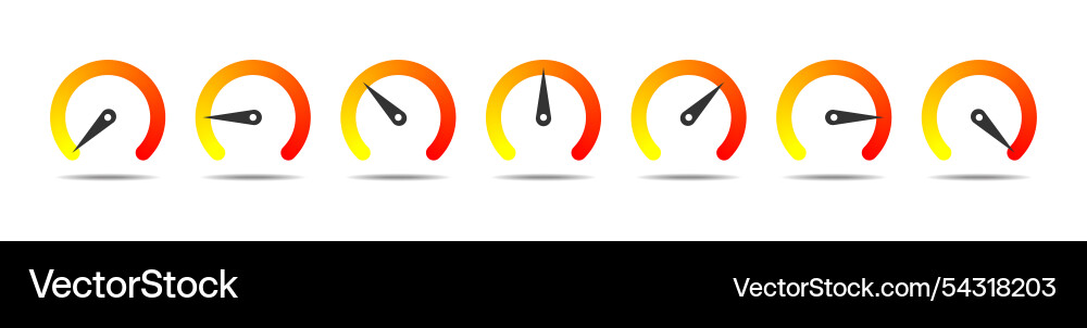 Speedometer gauge meter icons Royalty Free Vector Image