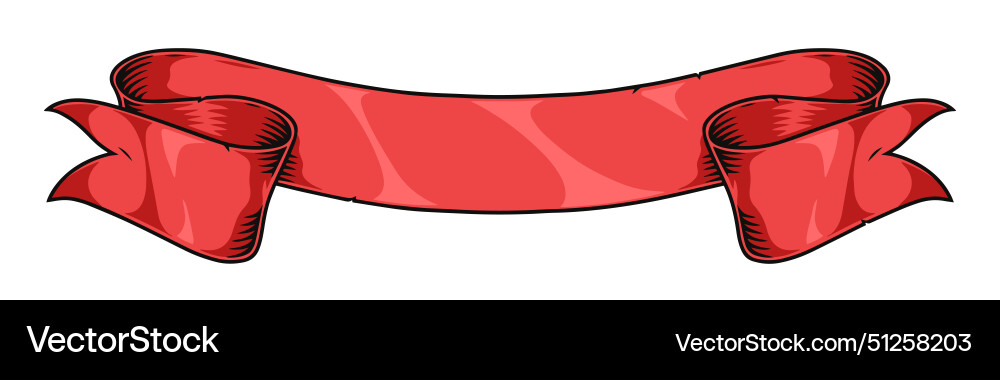Victorian ribbon red vintage sticker Royalty Free Vector
