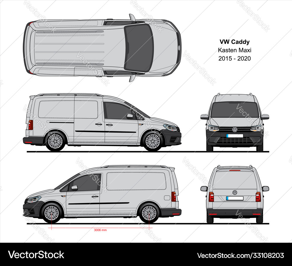 Vw caddy kasten maxi cargo van 2015-present Vector Image