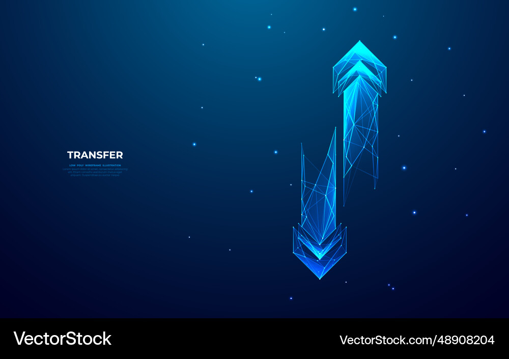 Abstract two arrows up and down on technology dark