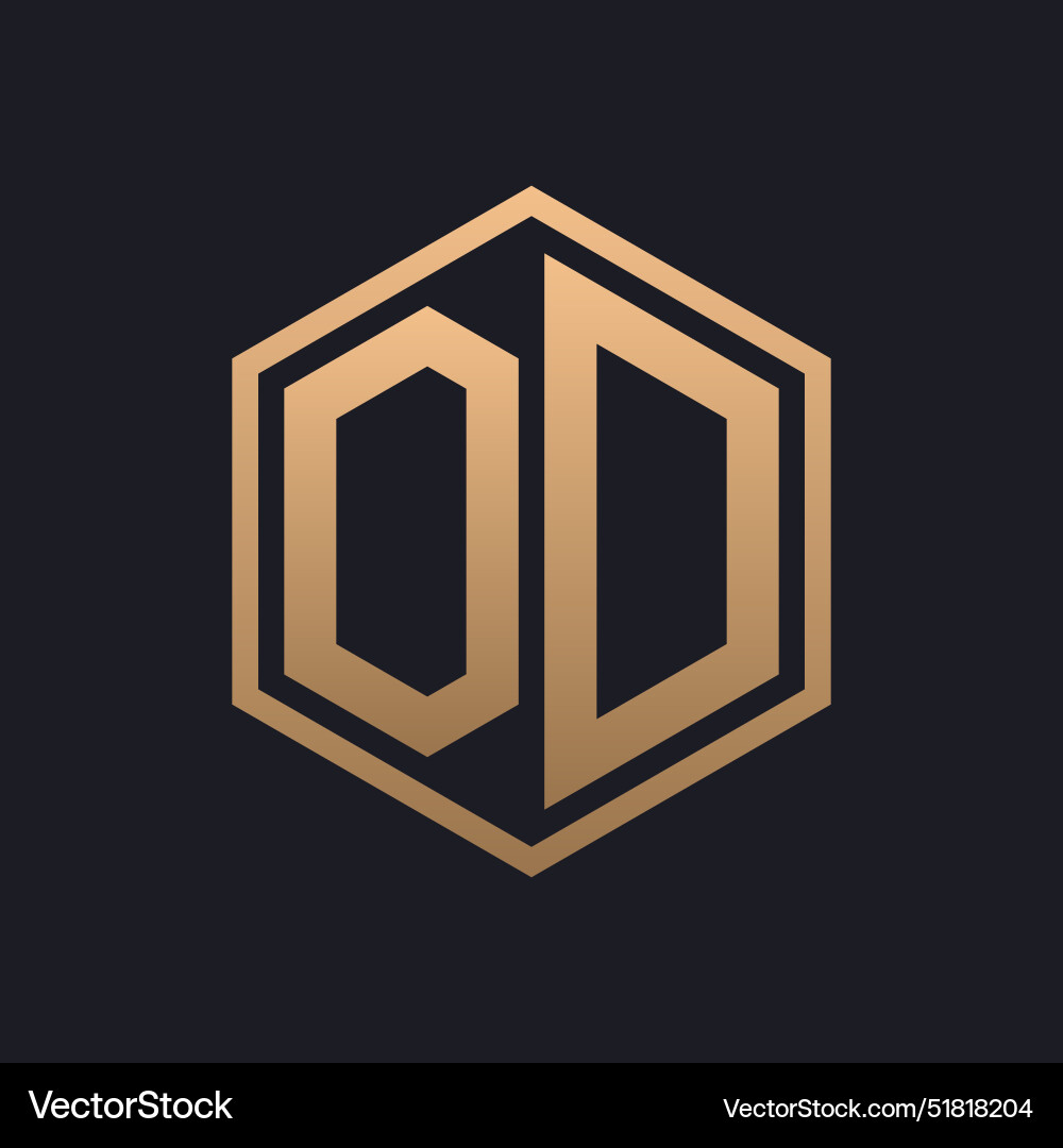 Elegant hexagon letter od logo design initial Vector Image