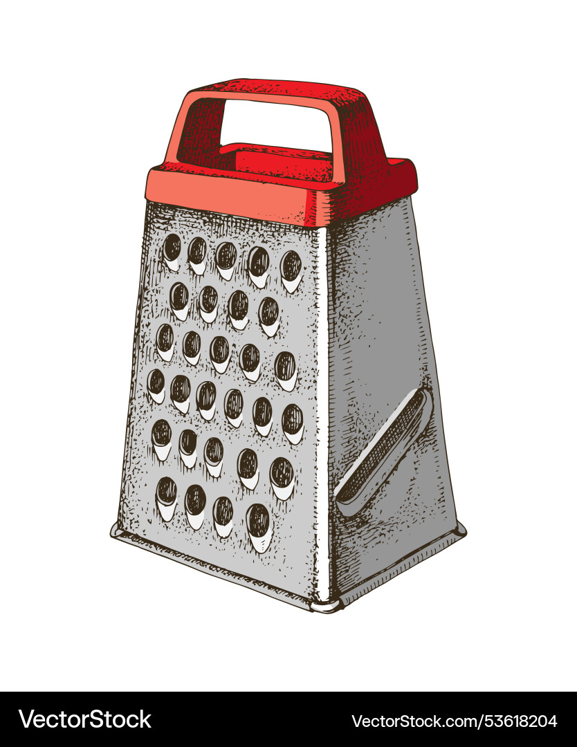 Hand drawn grater color Royalty Free Vector Image