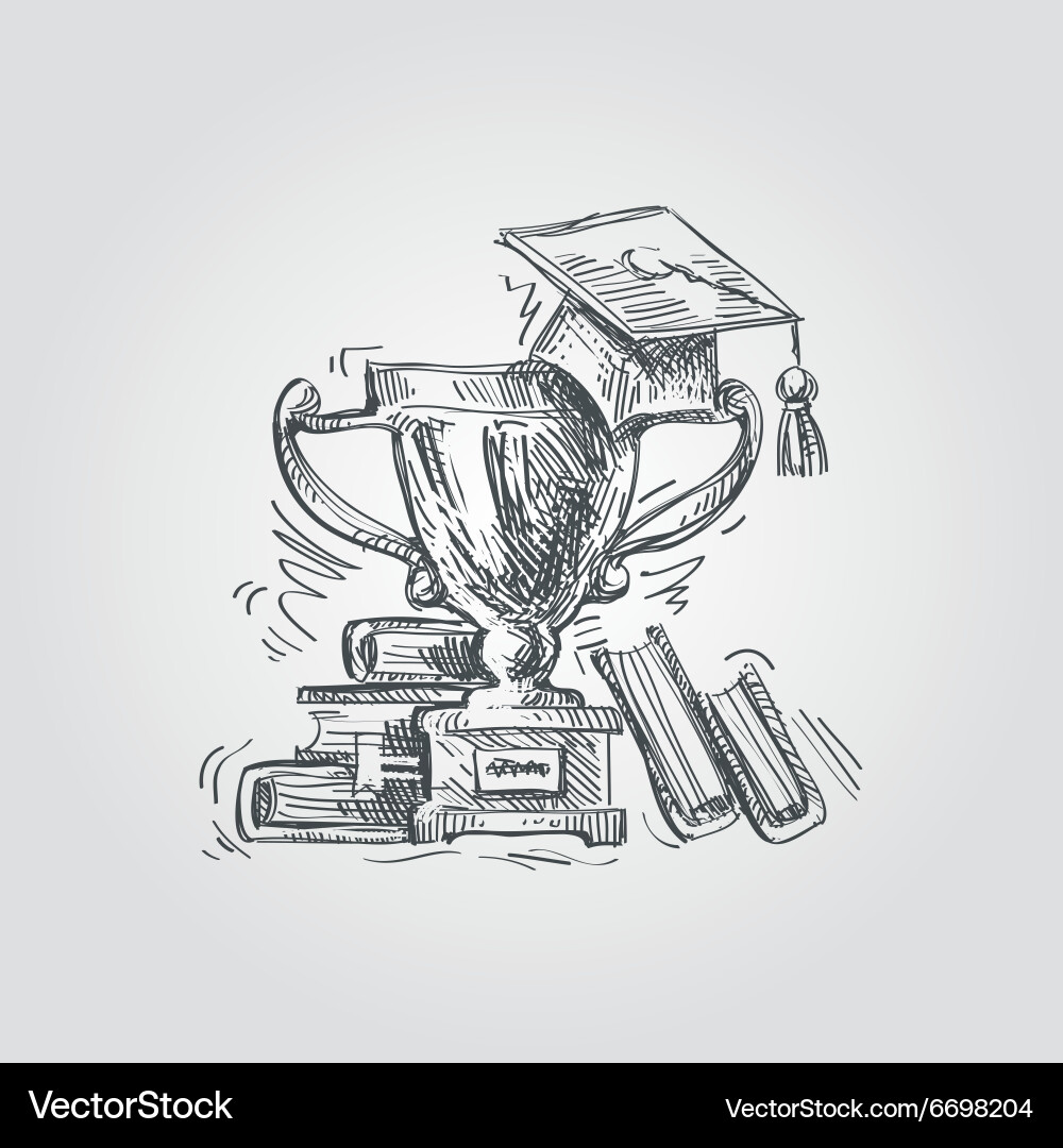 Hand drawn sketch education school Royalty Free Vector Image