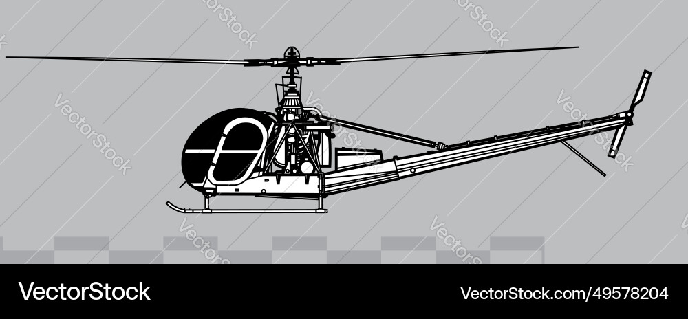 Hiller oh-23 raven Royalty Free Vector Image - VectorStock