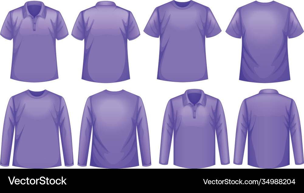 Multiple Shirt Types - Purple Royalty Free Vector Image