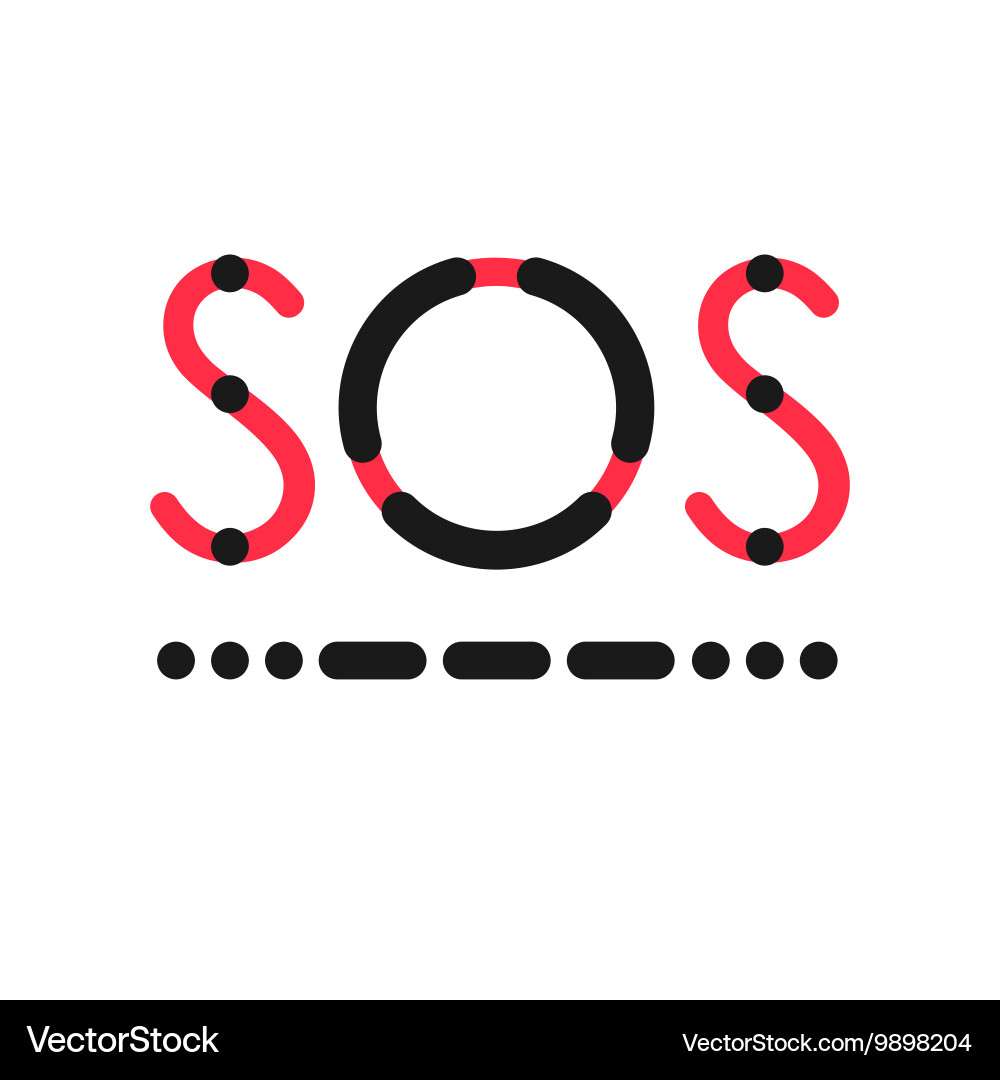 SOS Morse Code Signal Royalty Free Vector Image