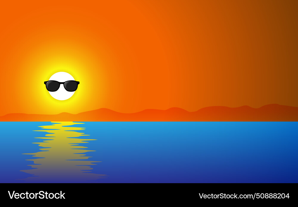 Summer sun sea Royalty Free Vector Image - VectorStock