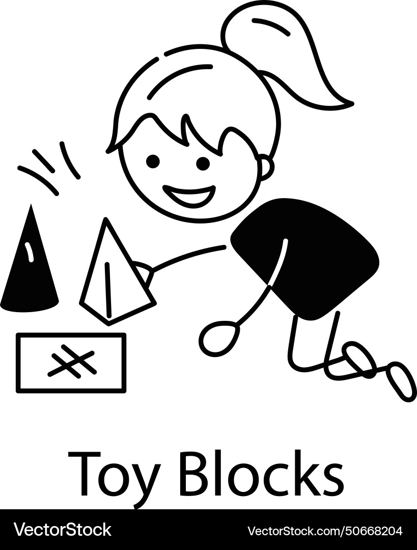 Toy blocks Royalty Free Vector Image - VectorStock