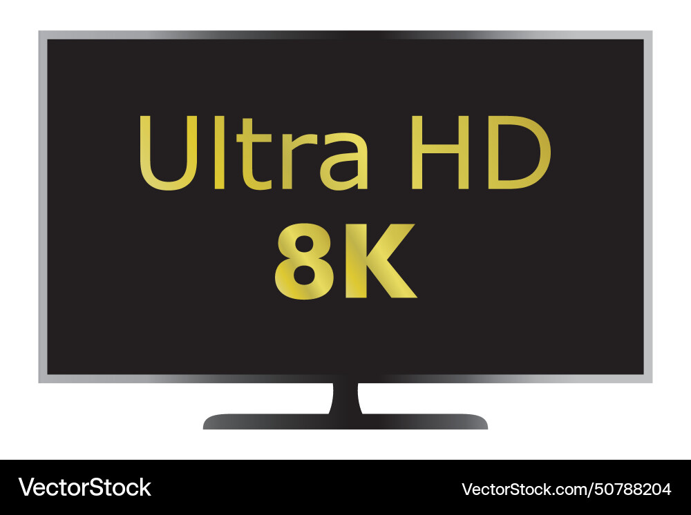 Ultra hd 8k television icon Royalty Free Vector Image