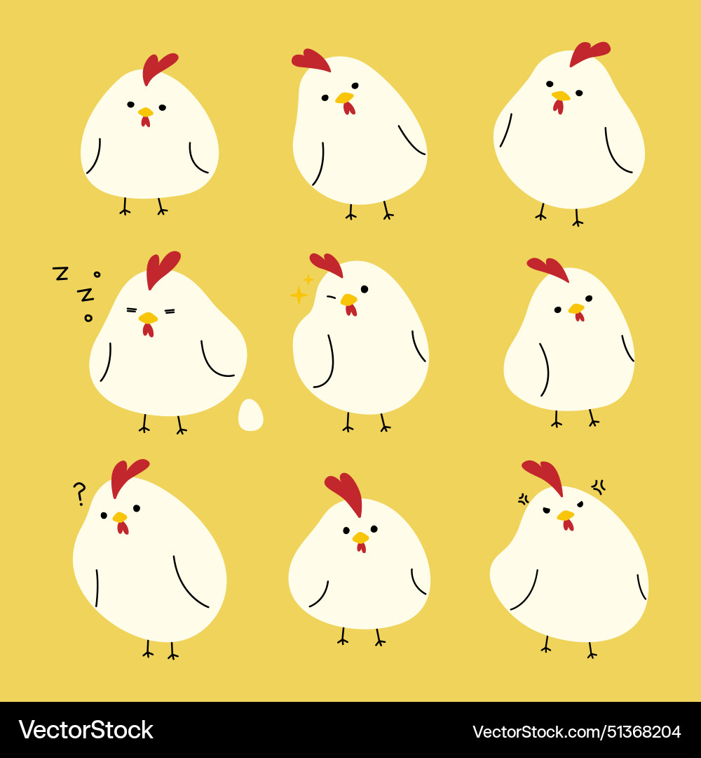 White chicken 1 Royalty Free Vector Image - VectorStock