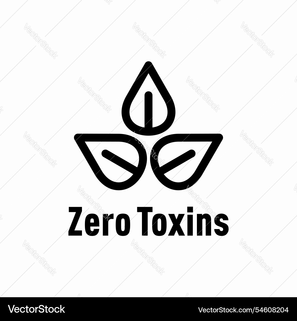 Zero toxins information sign Royalty Free Vector Image