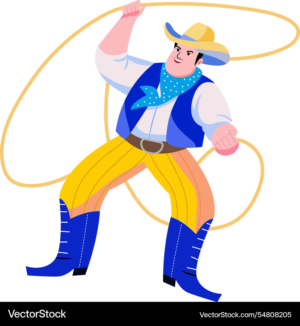 Cowboy character in flat style Royalty Free Vector Image