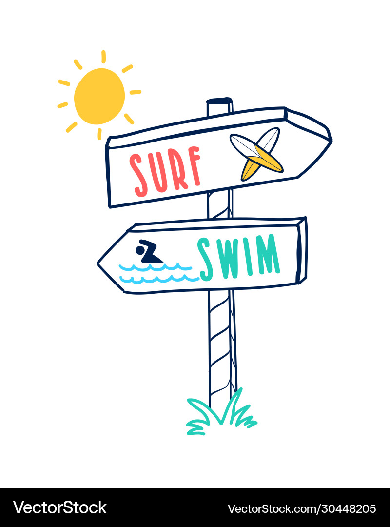 Hand drawing sign for summer Royalty Free Vector Image