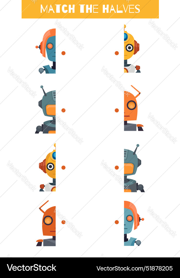 Match the halves vertical template Royalty Free Vector Image