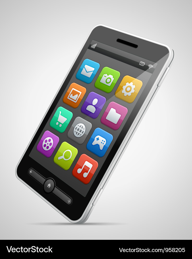 Mobile 05mobile phone and icons Royalty Free Vector Image