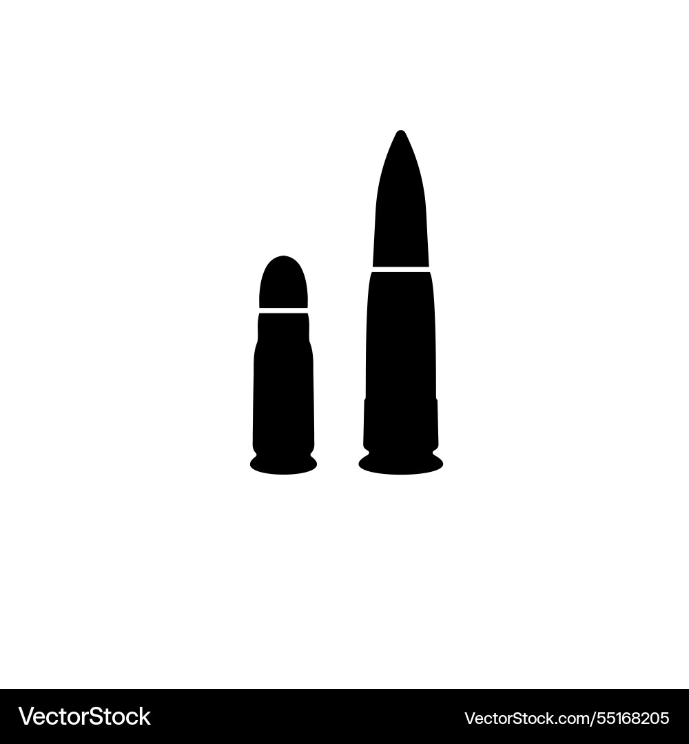 Pistol and rifle bullets gun ammunition solid Vector Image