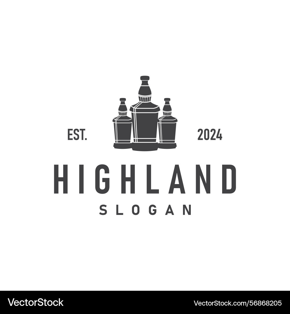 Simple minimalist whiskey logo design bourbon Vector Image