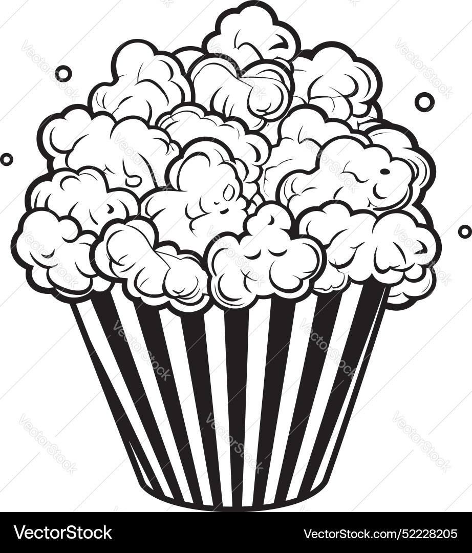 Snack symphony elegant popcorn black logo design Vector Image