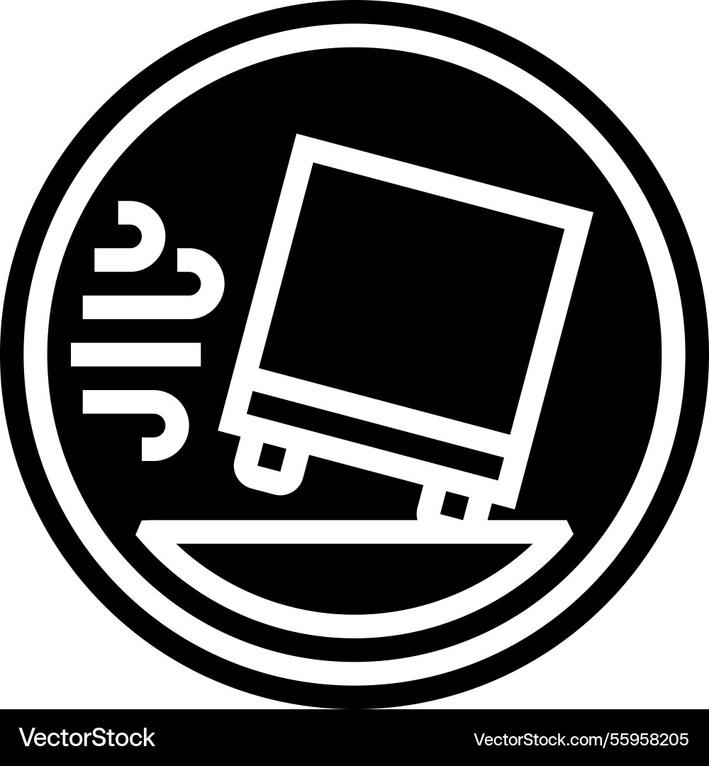 Strong winds car driving obstacles glyph icon Vector Image