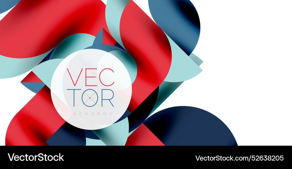 Tech minimal circular shapes geometric art Vector Image