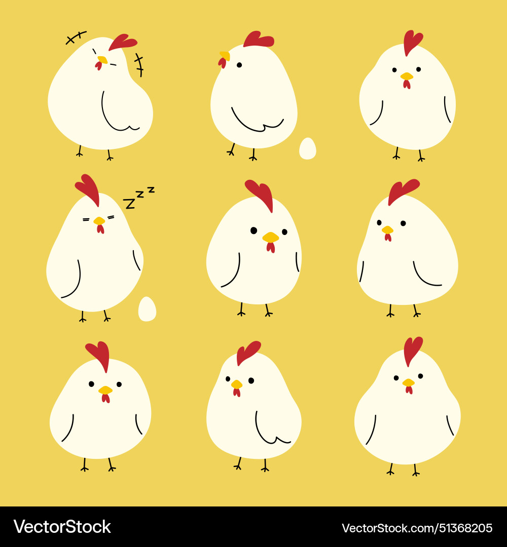 White chicken 2 Royalty Free Vector Image - VectorStock