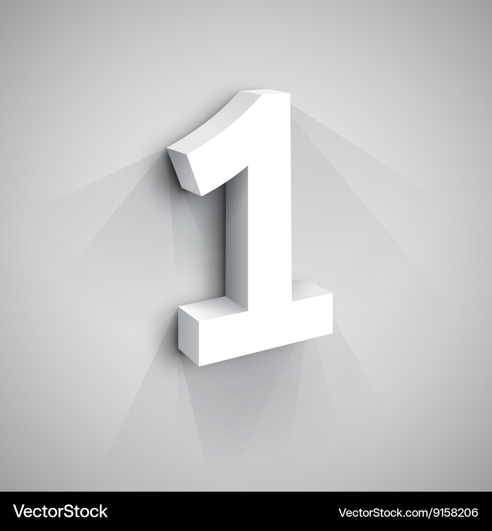 3d number one Royalty Free Vector Image - VectorStock