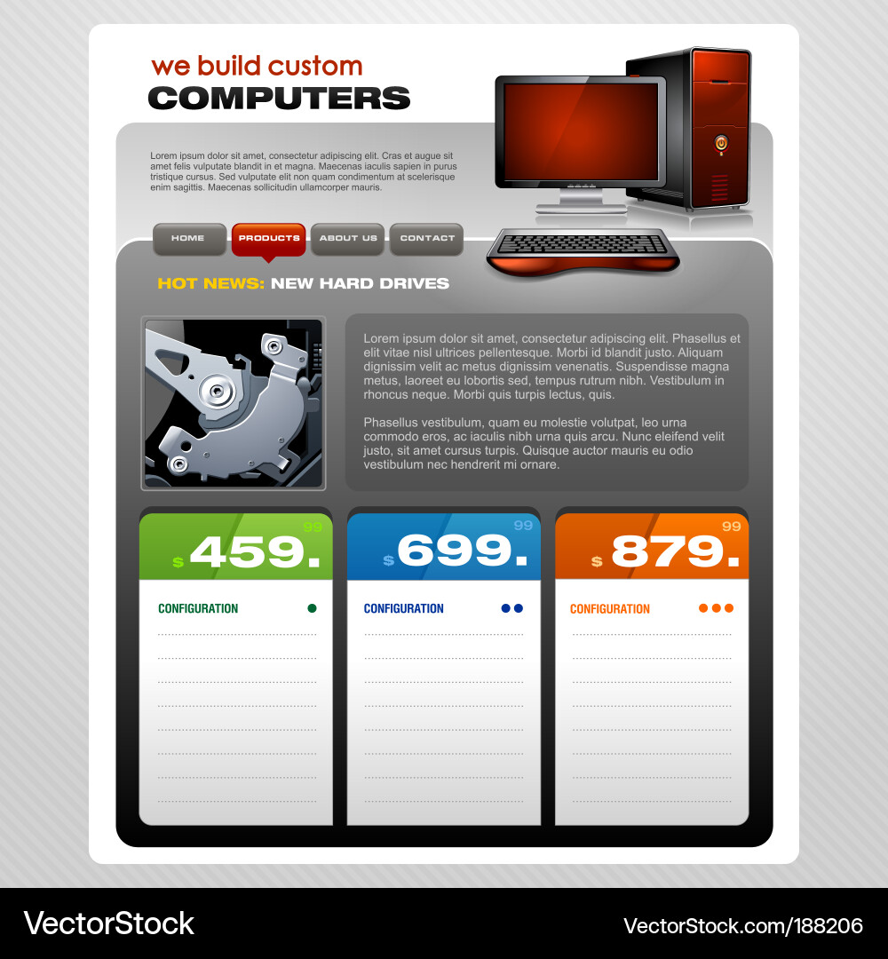Computer shop template Royalty Free Vector Image