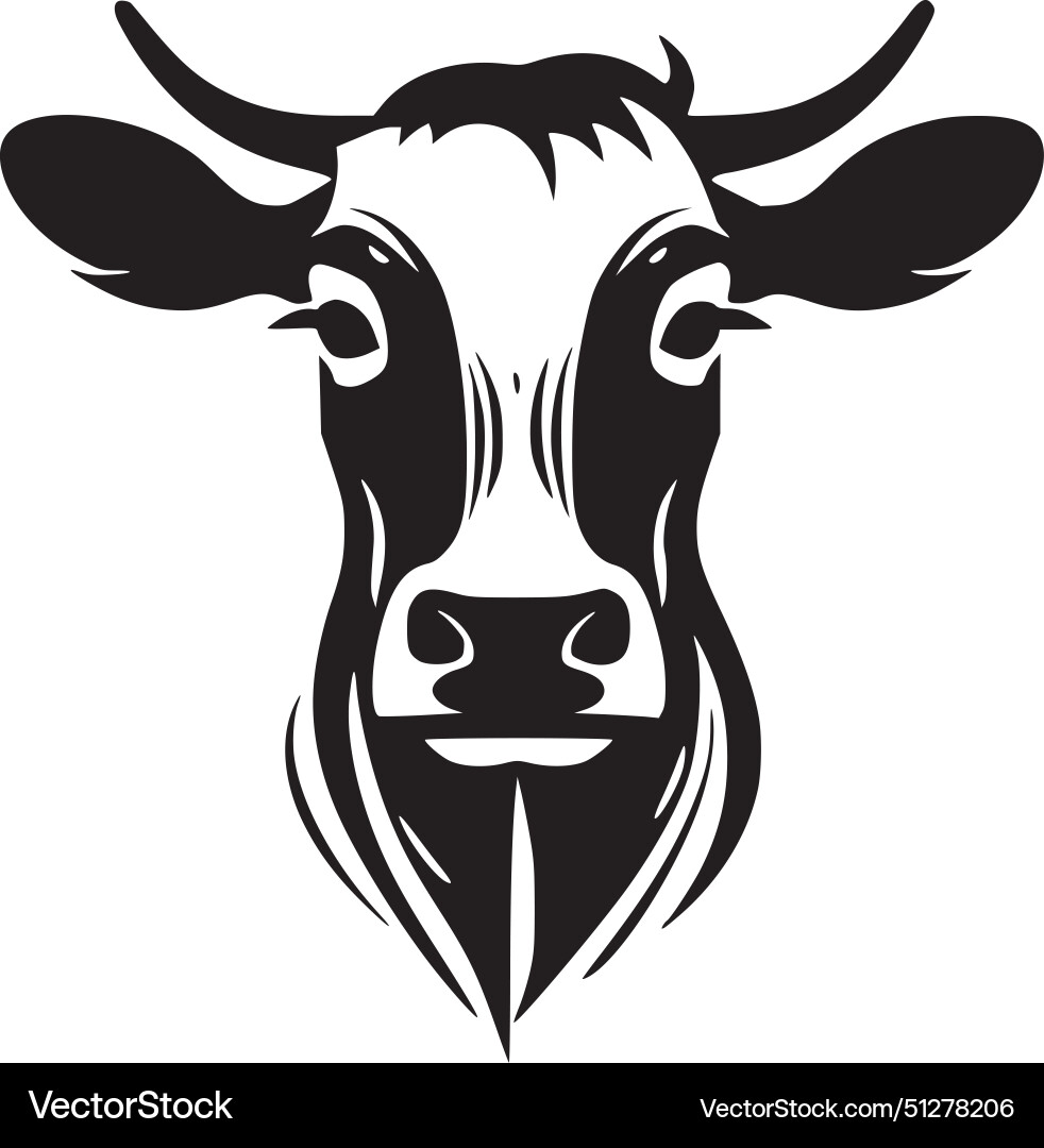 Cow - minimalist and flat logo Royalty Free Vector Image