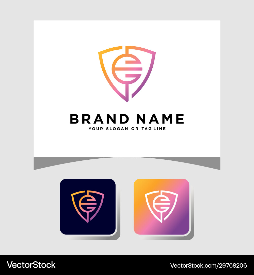 Elegant Letter E Logo Royalty Free Vector Image