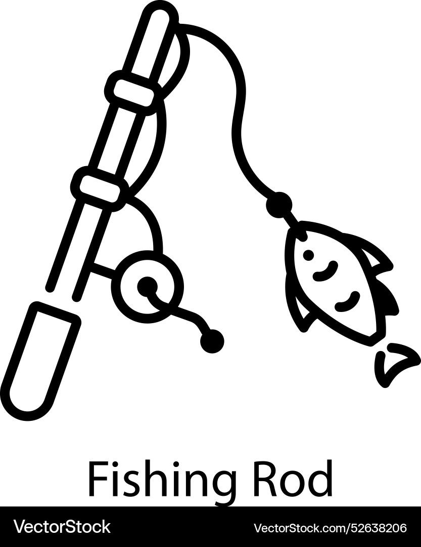 Fishing rod Royalty Free Vector Image - VectorStock