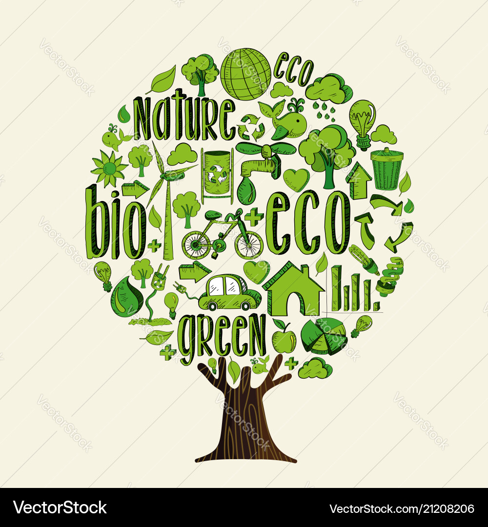 Green tree for environment help and eco concept Vector Image