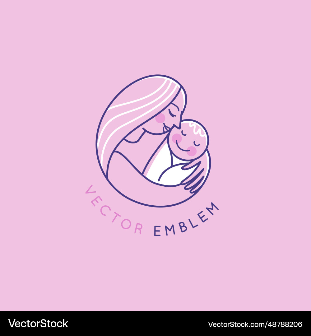 Logo design template and emblem in simple line Vector Image