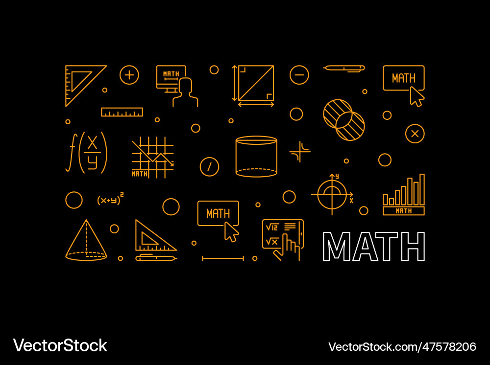 Math Concepts Outline Banner Royalty Free Vector Image