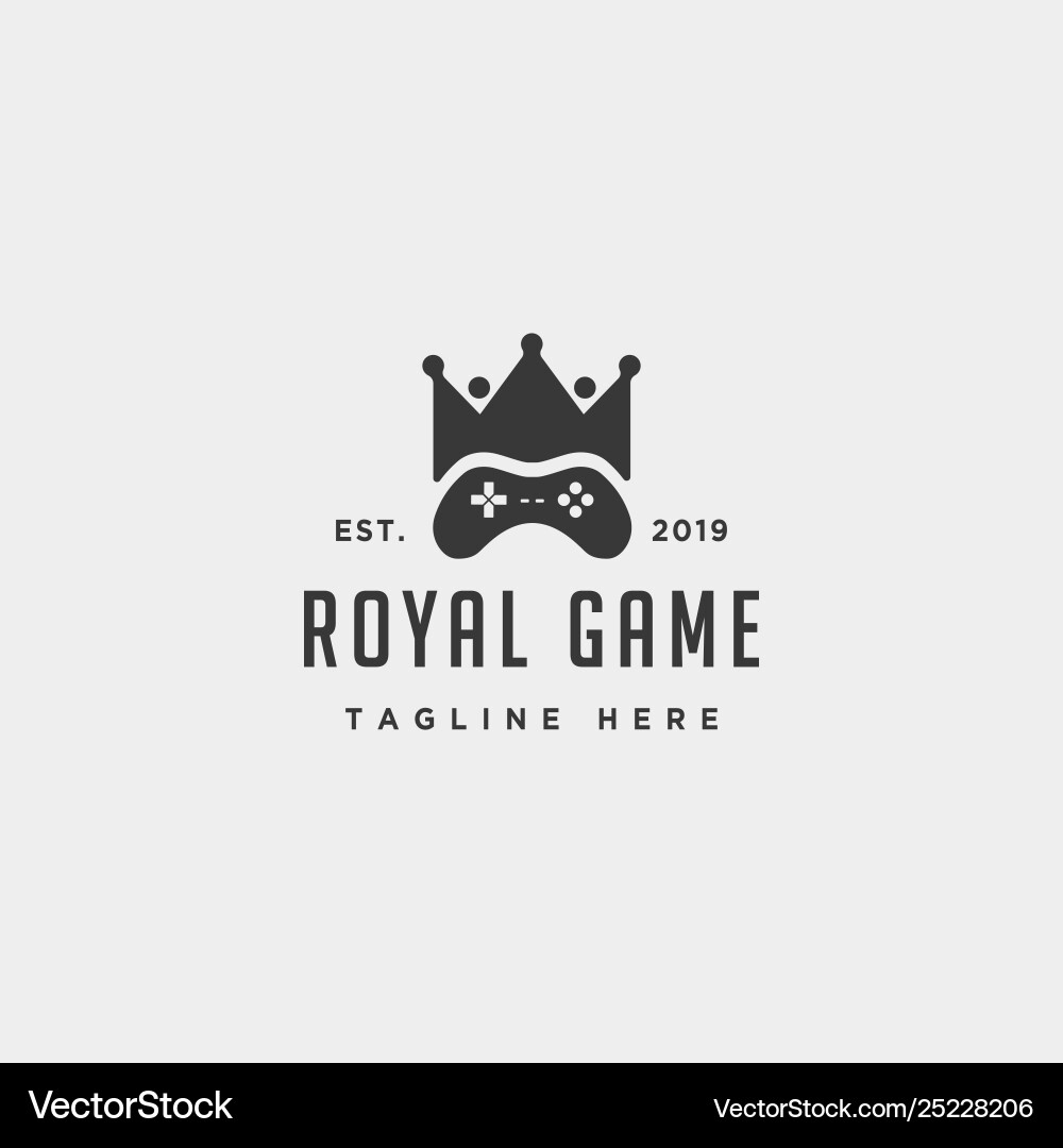 Royal game logo design template concept controller