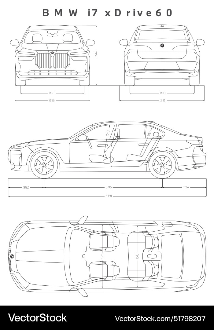 2022 bmw 7 series Royalty Free Vector Image - VectorStock